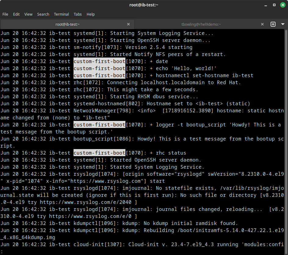 Add first boot scripts to golden images with Red Hat Insights image builder